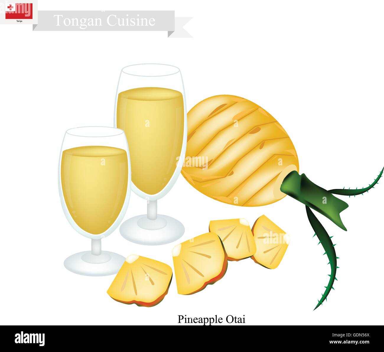 Tongan Cuisine, Pineapple Otai or Traditional Drink Made From Ripe ...