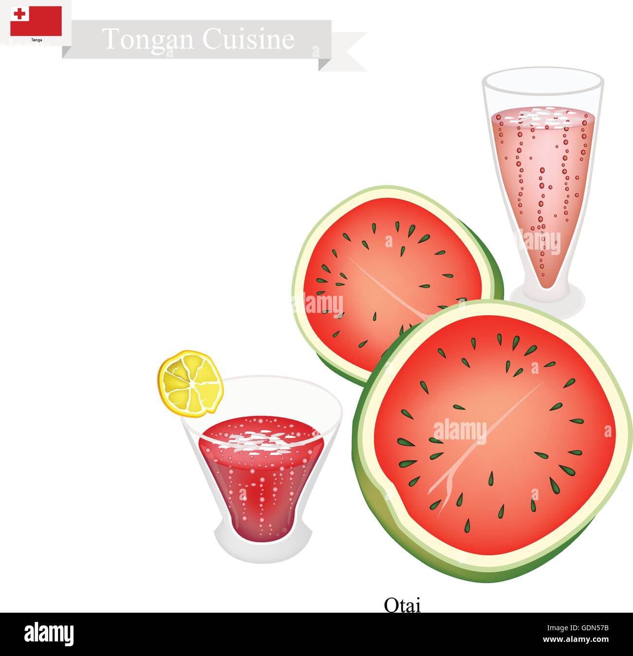 Tongan Cuisine, Watermelon Otai or Traditional Drink Made From ...