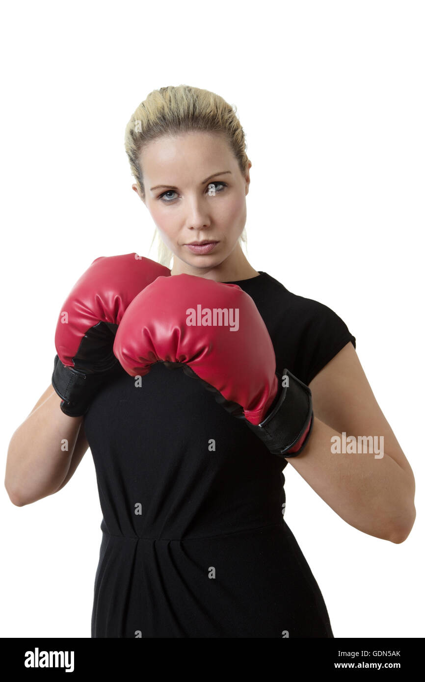 Angry woman wearing boxing hi-res stock photography and images - Alamy