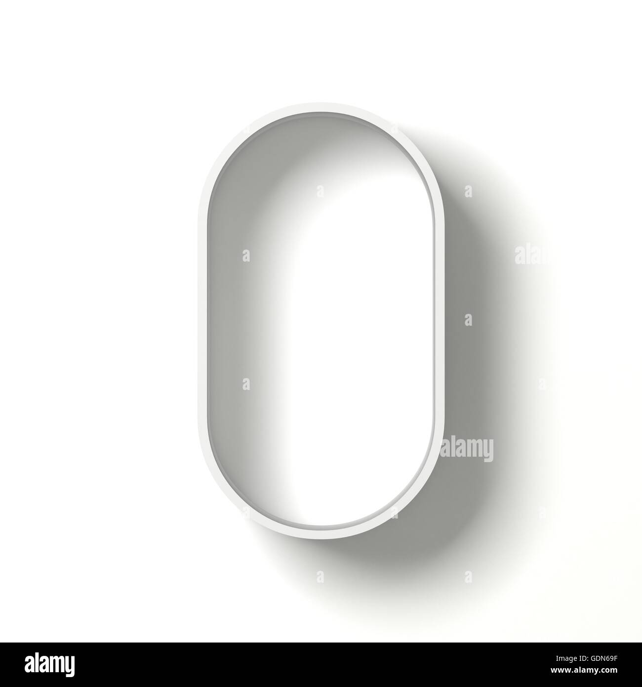 Long shadow font. Letter O. 3D render illustration isolated on white ...