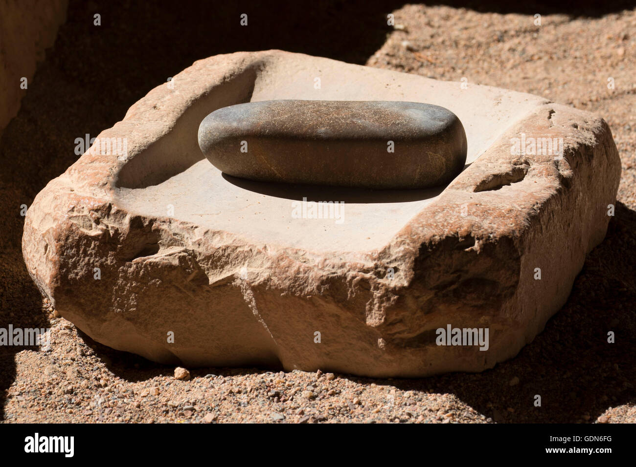 Mano and Metate, Tonto National Monument, Arizona Stock Photo - Alamy