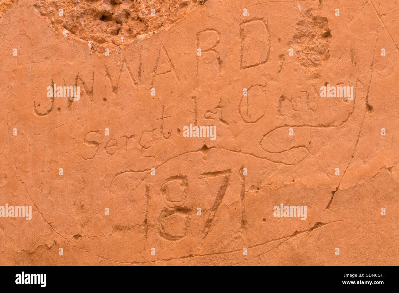 Inscriptions, Casa Grande Ruins National Monument, Arizona Stock Photo ...