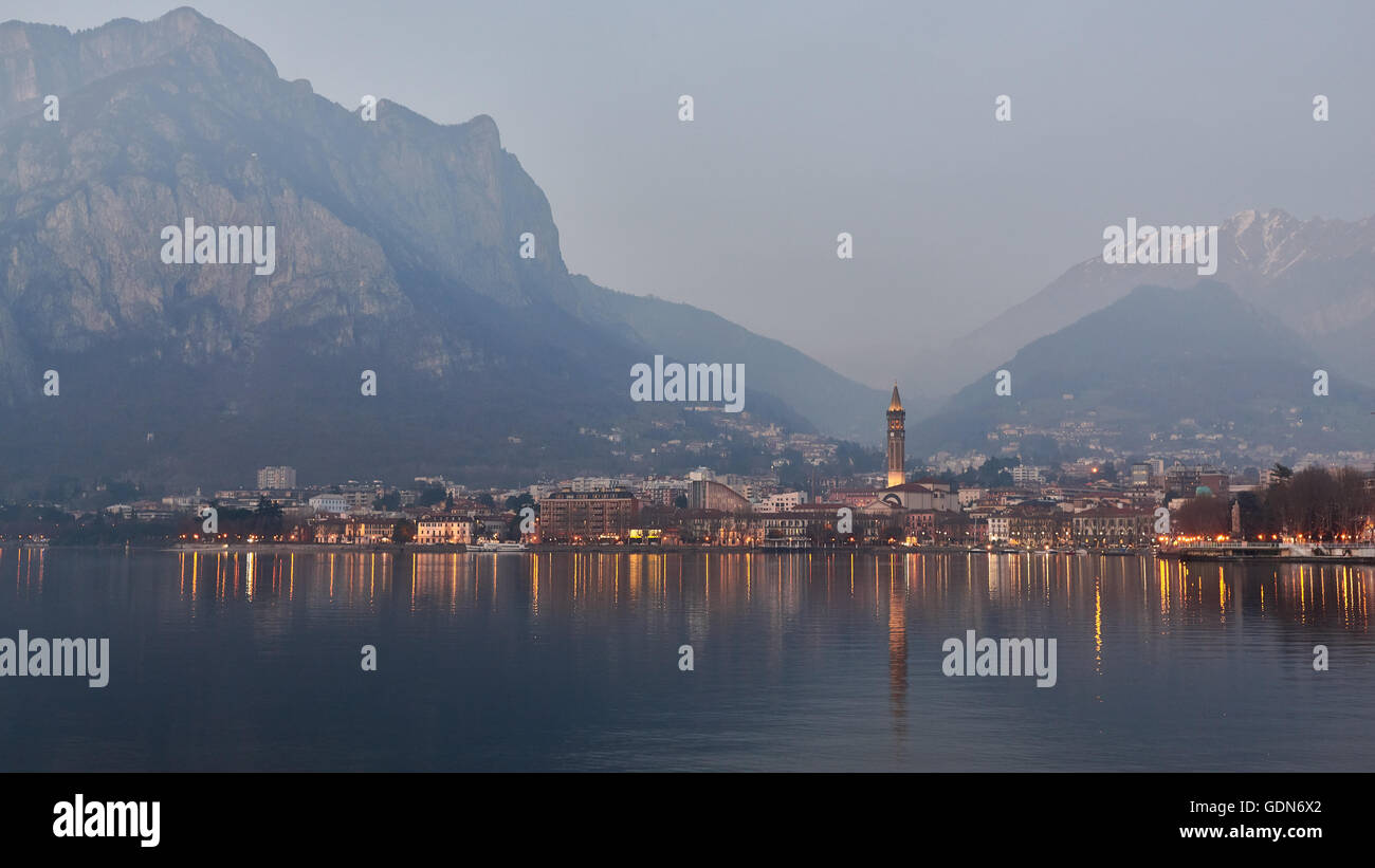 Landscape of Lecco. It is the capital of the province of Lecco and lies ...