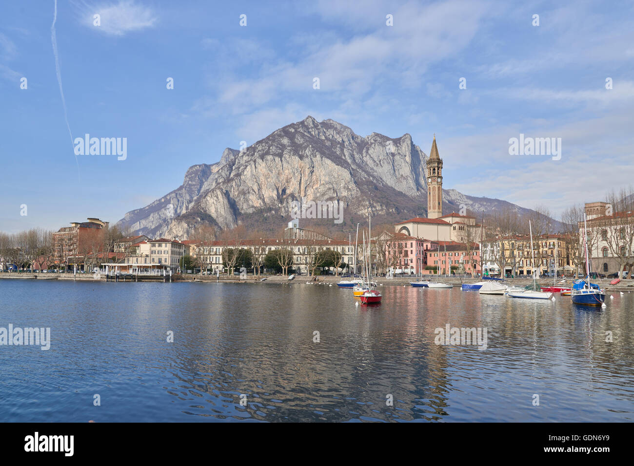 Landscape of Lecco. It is the capital of the province of Lecco and lies ...