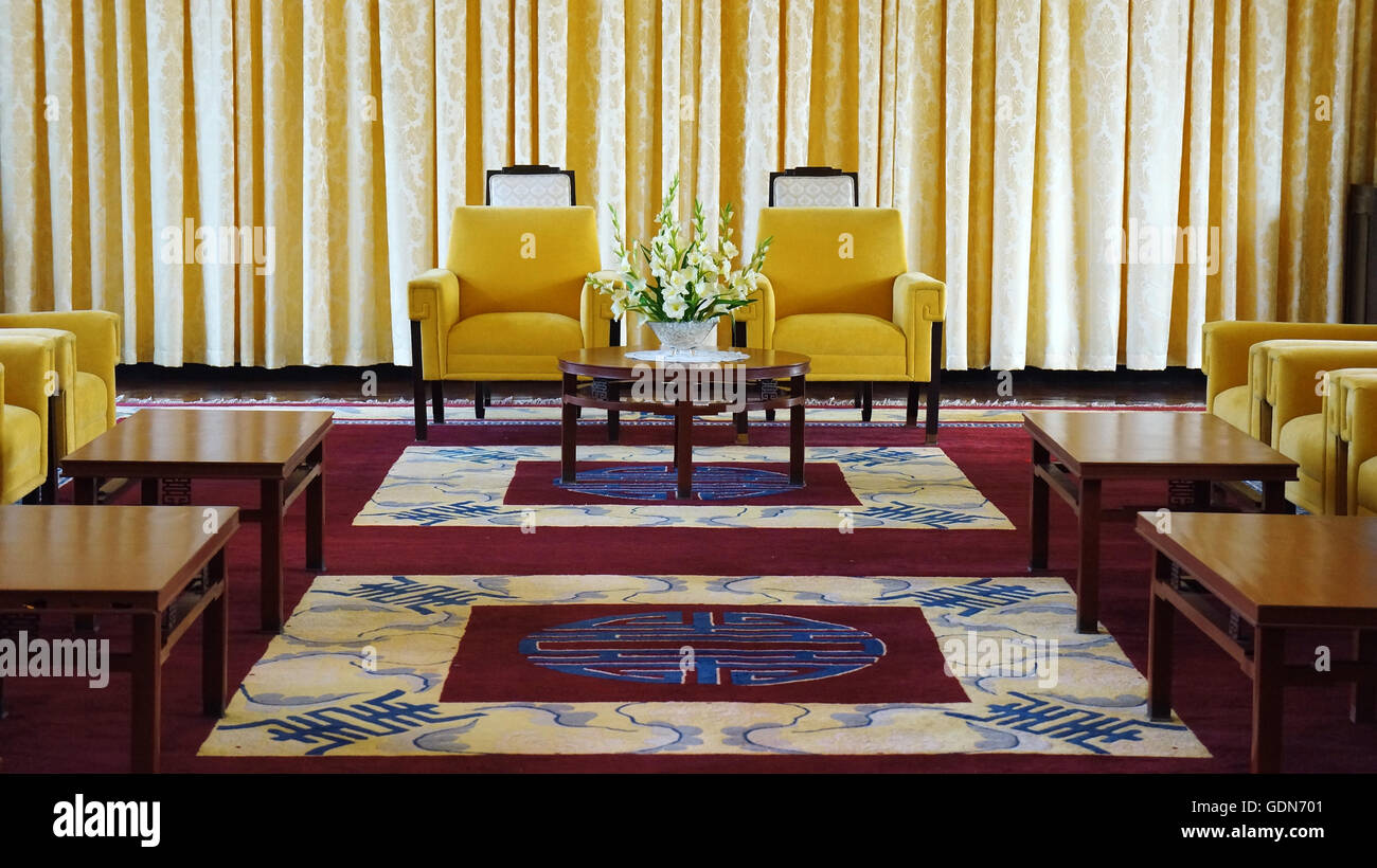 Antique view of Independence Palace interior, beautiful living room ...