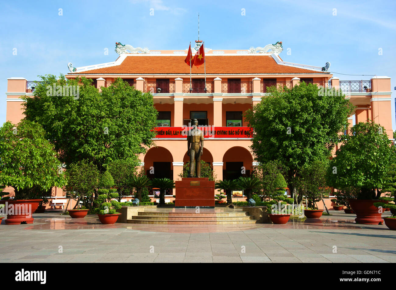 HO CHI MINH CITY, VIETNAM, Landscape of Nha Rong port under blue sky on ...