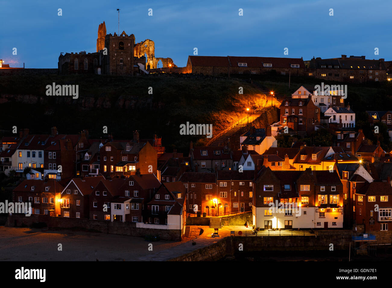Whitby abbey at night hi-res stock photography and images - Alamy