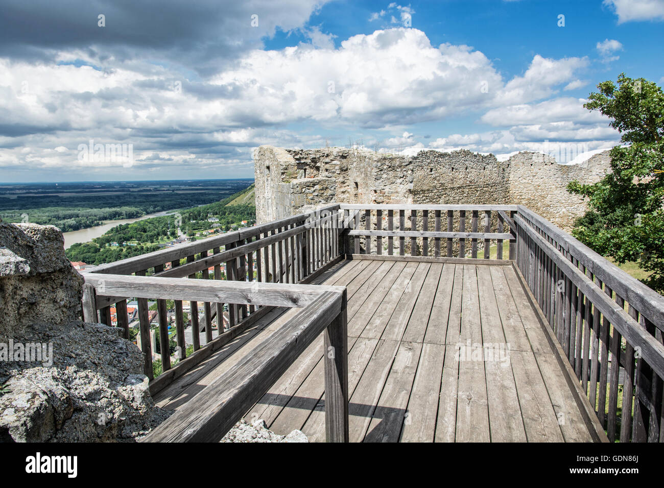 Castle ruins of Hainburg an der Donau, Austria. Ancient architecture ...