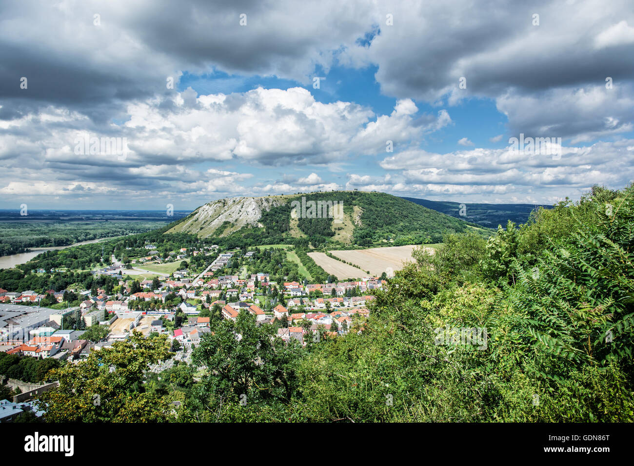 Braunsberg hill and Hainburg an der Donau, Austria. Travel destination ...