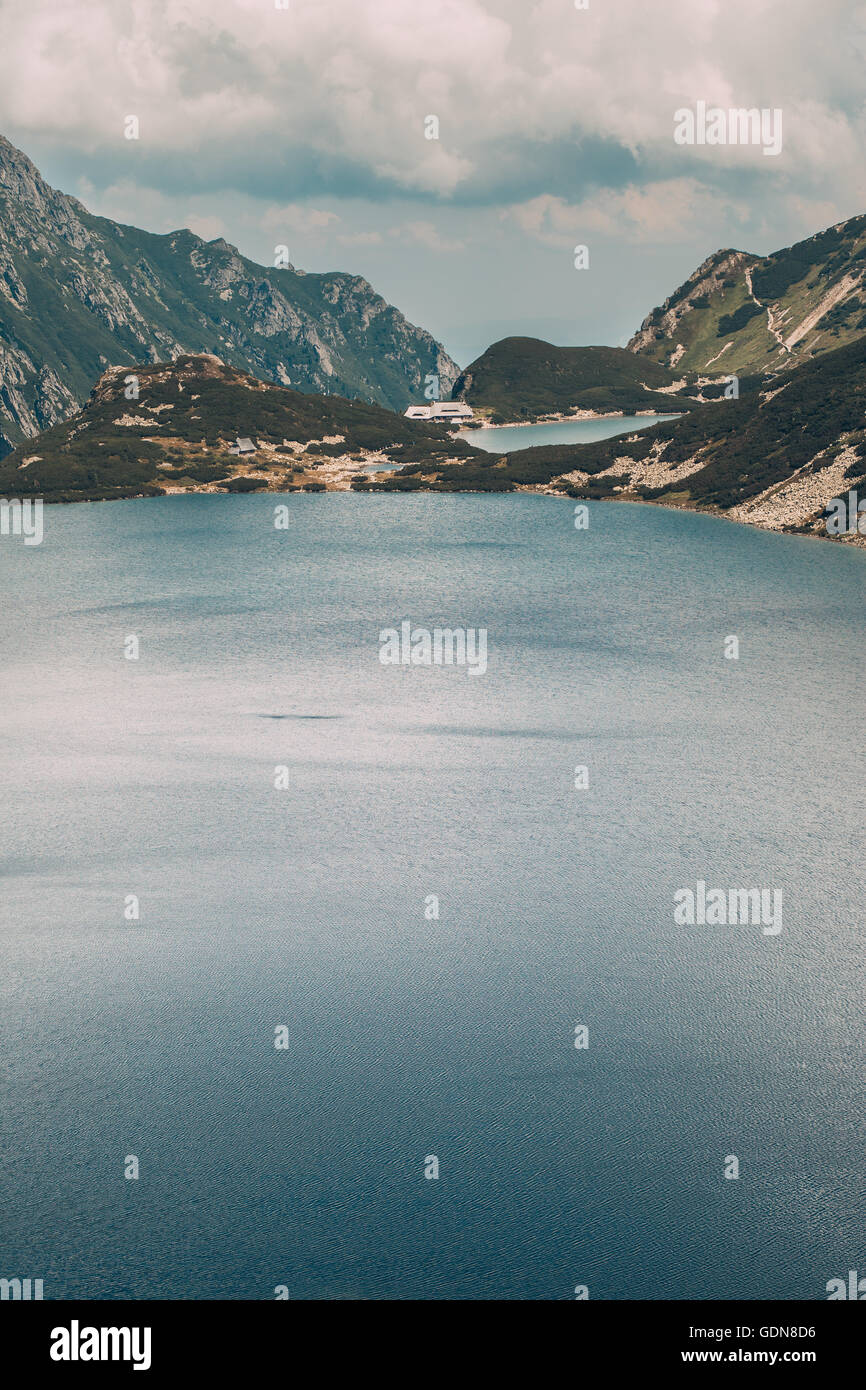 Mountains enclosing the lakes Stock Photo - Alamy