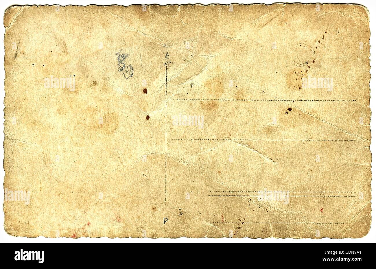 Old vintage photo card backside Stock Photo - Alamy