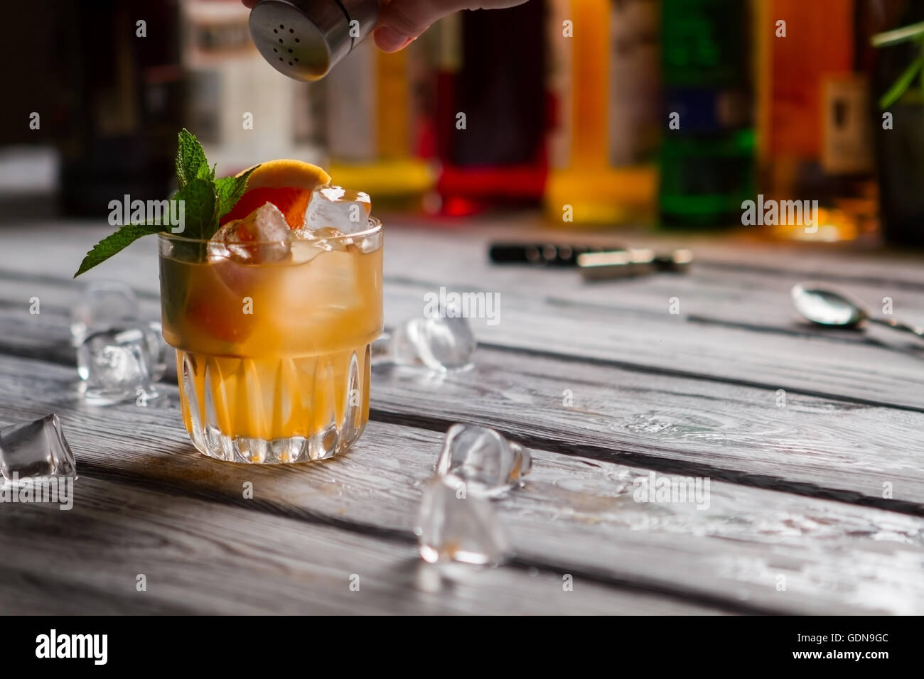 Orange cocktail in a glass Stock Photo - Alamy