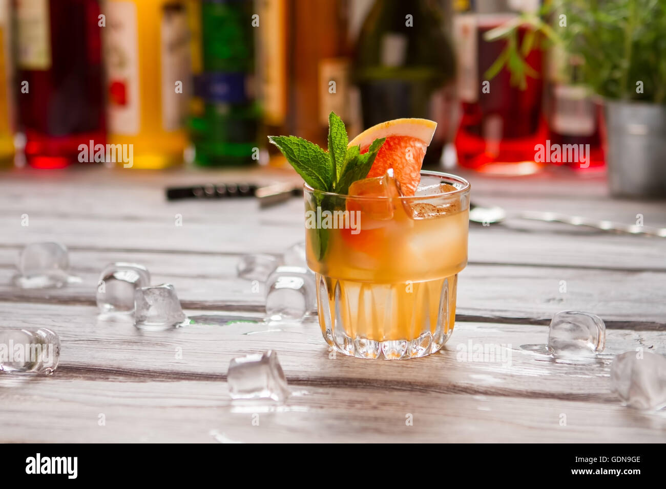 Orange cocktail in glass Stock Photo - Alamy