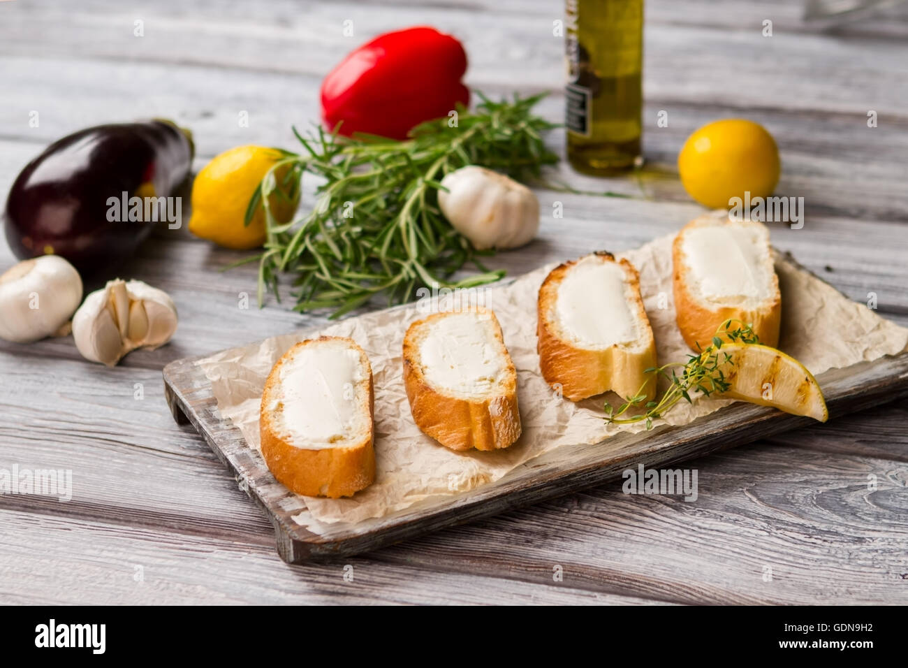 Slices of bread with butter Stock Photo - Alamy