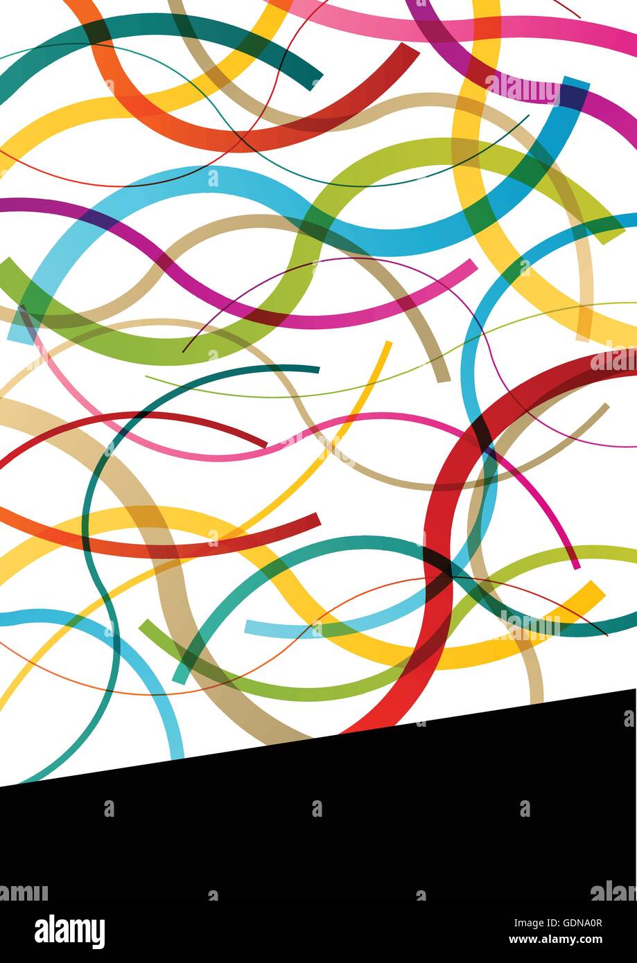 Color round ellipse lines waves colorful mosaic abstract illustration ...