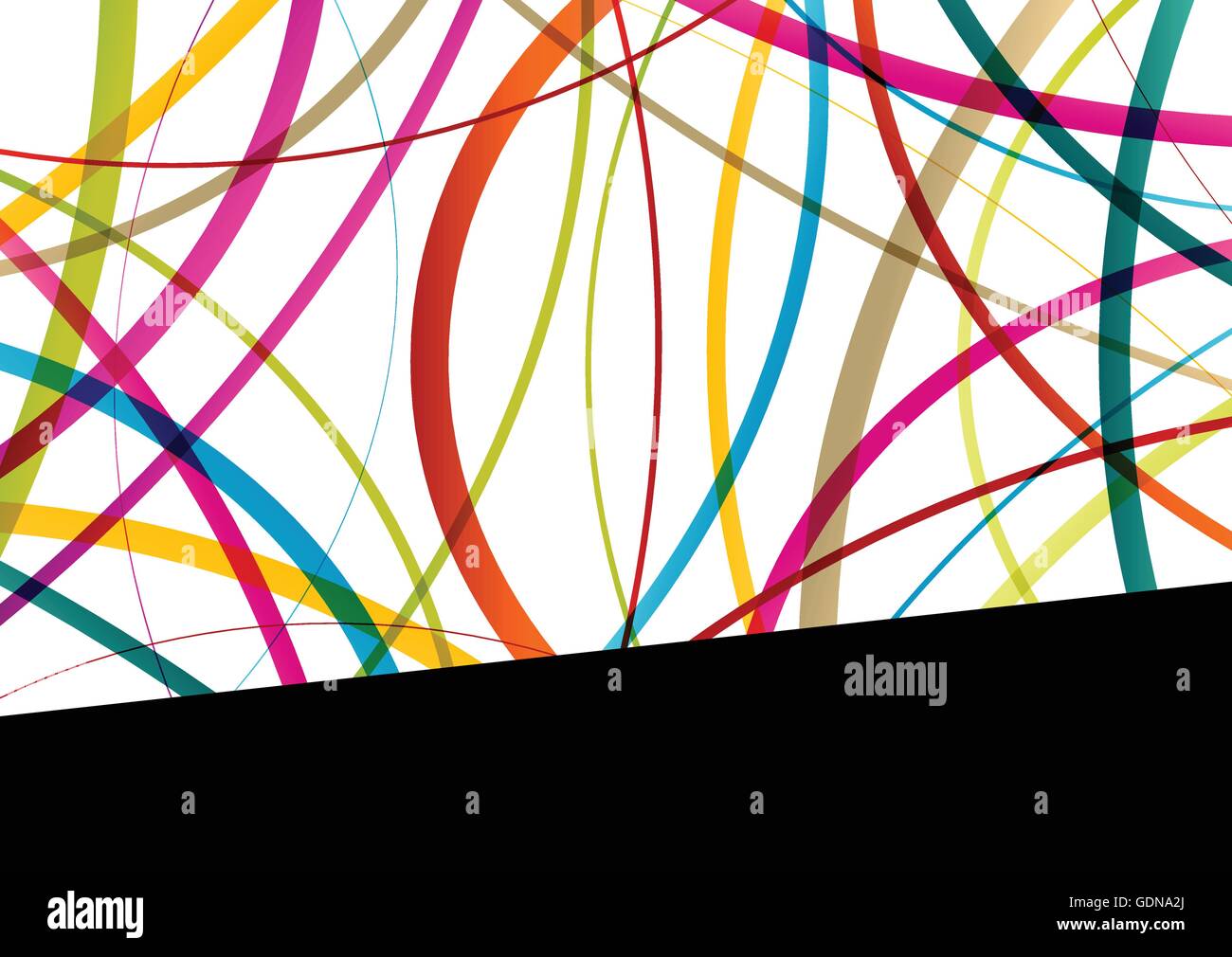 Color round ellipse lines waves colorful mosaic abstract illustration ...