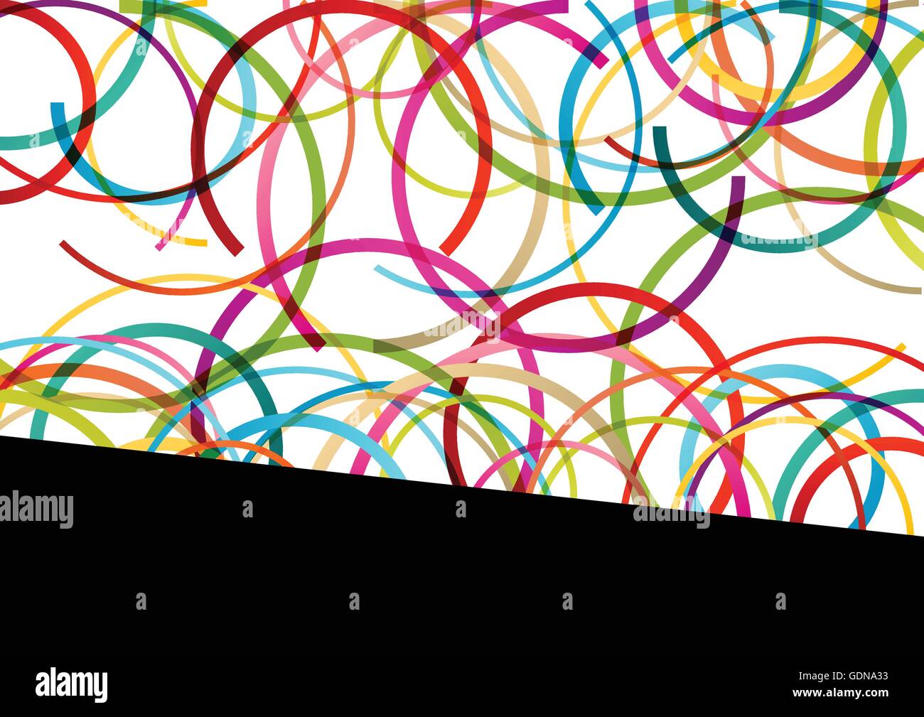 Color circle round ellipse lines waves colorful mosaic abstract ...