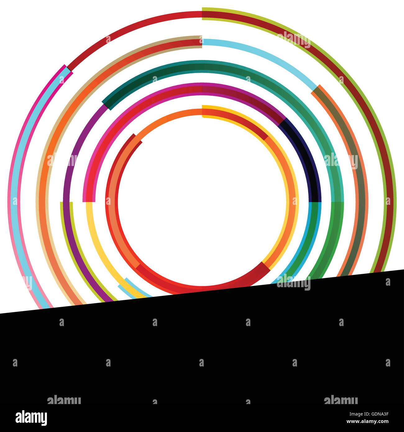 Color circle round ellipse lines waves colorful mosaic abstract ...