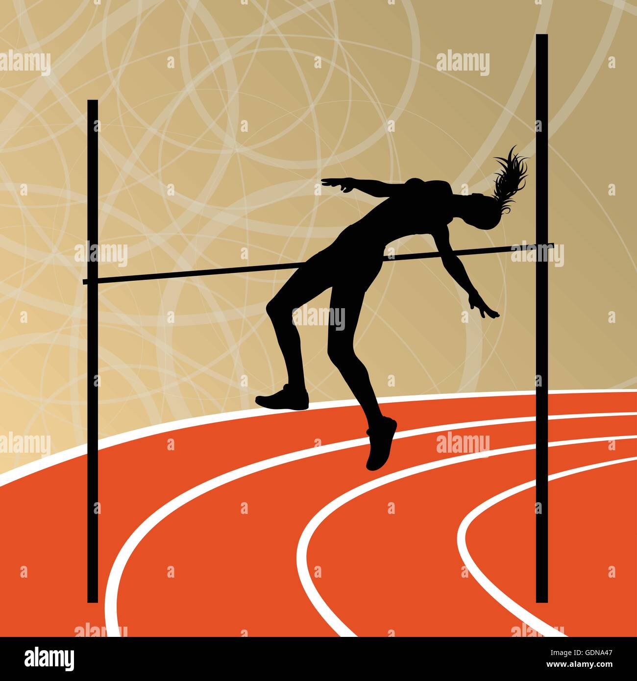 High jump athletics active woman girl sport silhouette concept ...