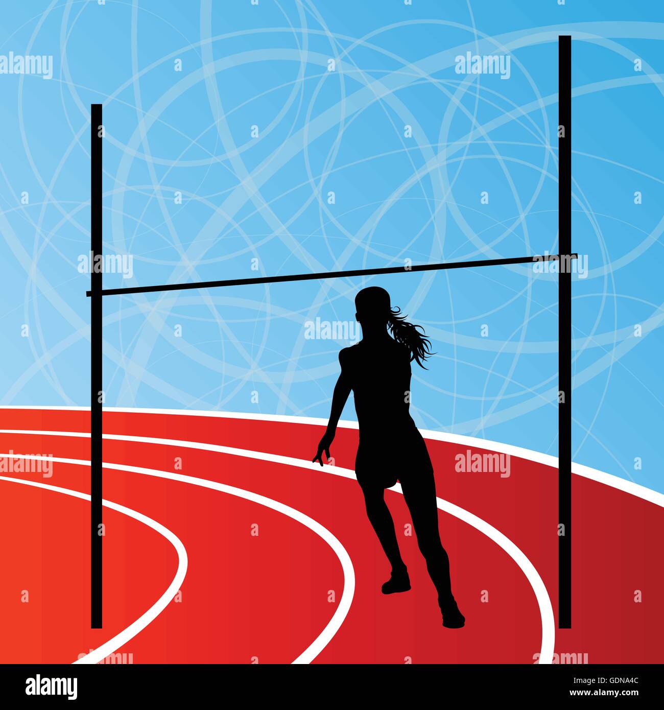 Girl High Jump Silhouette