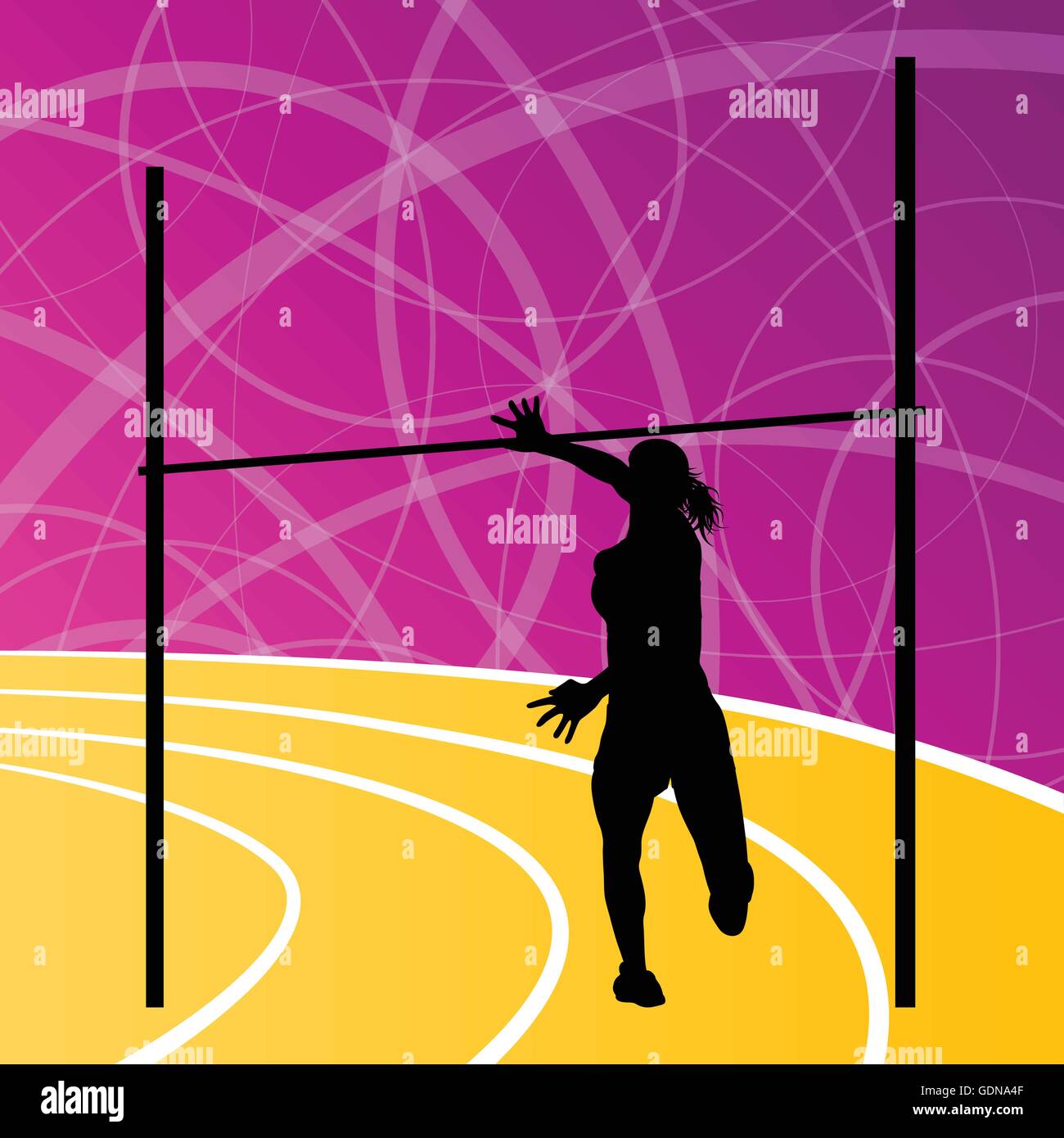 High jump athletics active woman girl sport silhouette concept ...