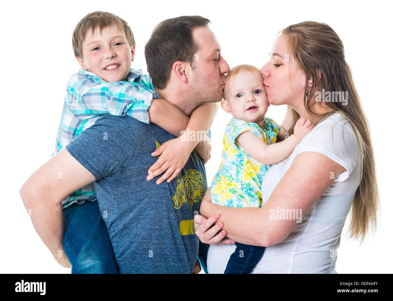 Young family with two kids Stock Photo - Alamy
