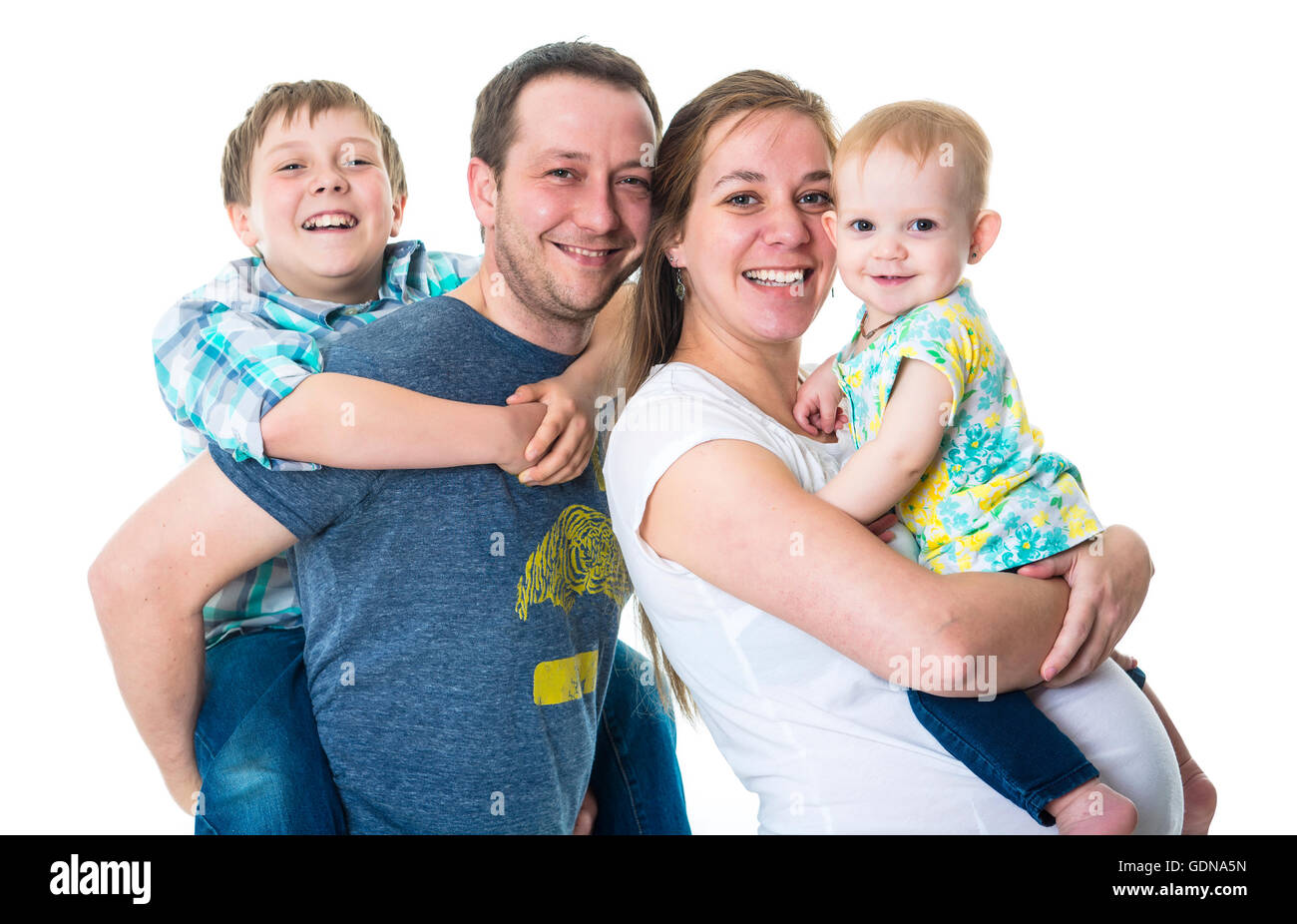 Young family with two kids Stock Photo - Alamy