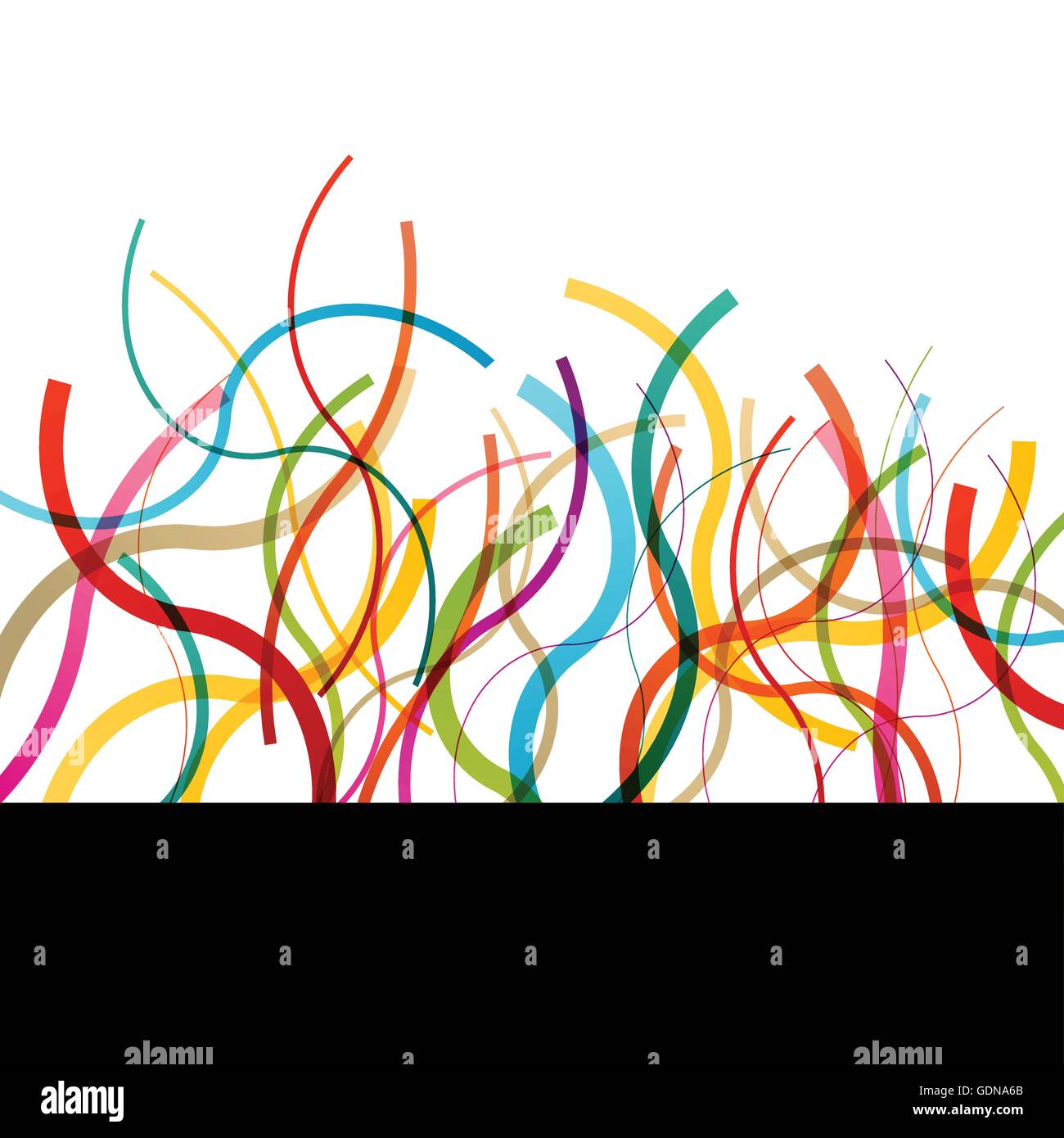 Color round ellipse lines waves colorful mosaic abstract illustration ...