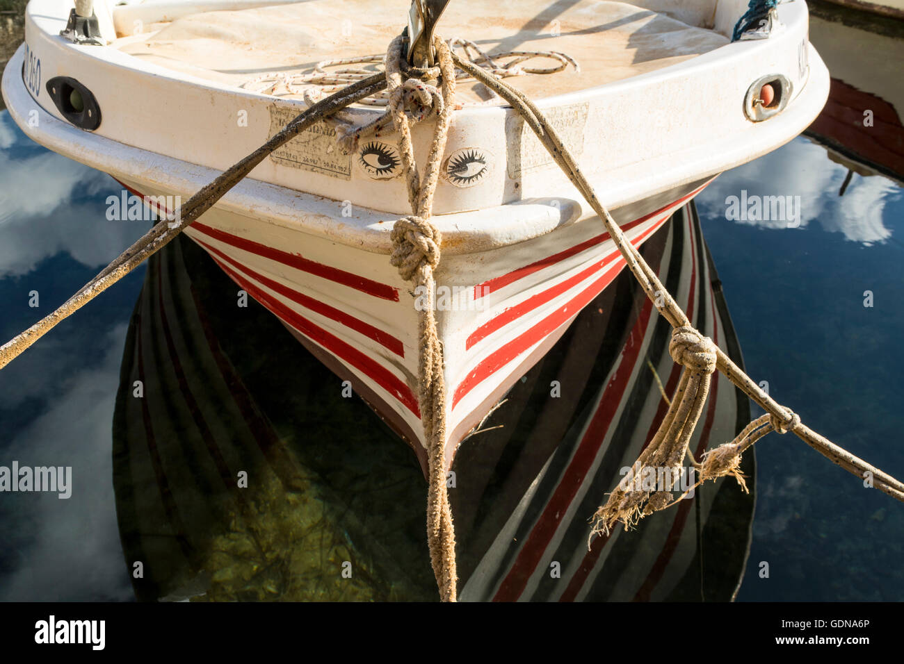 Eyes - Colorful Prow with Eye Stickers - Fishing Boat Prow Moored in St ...