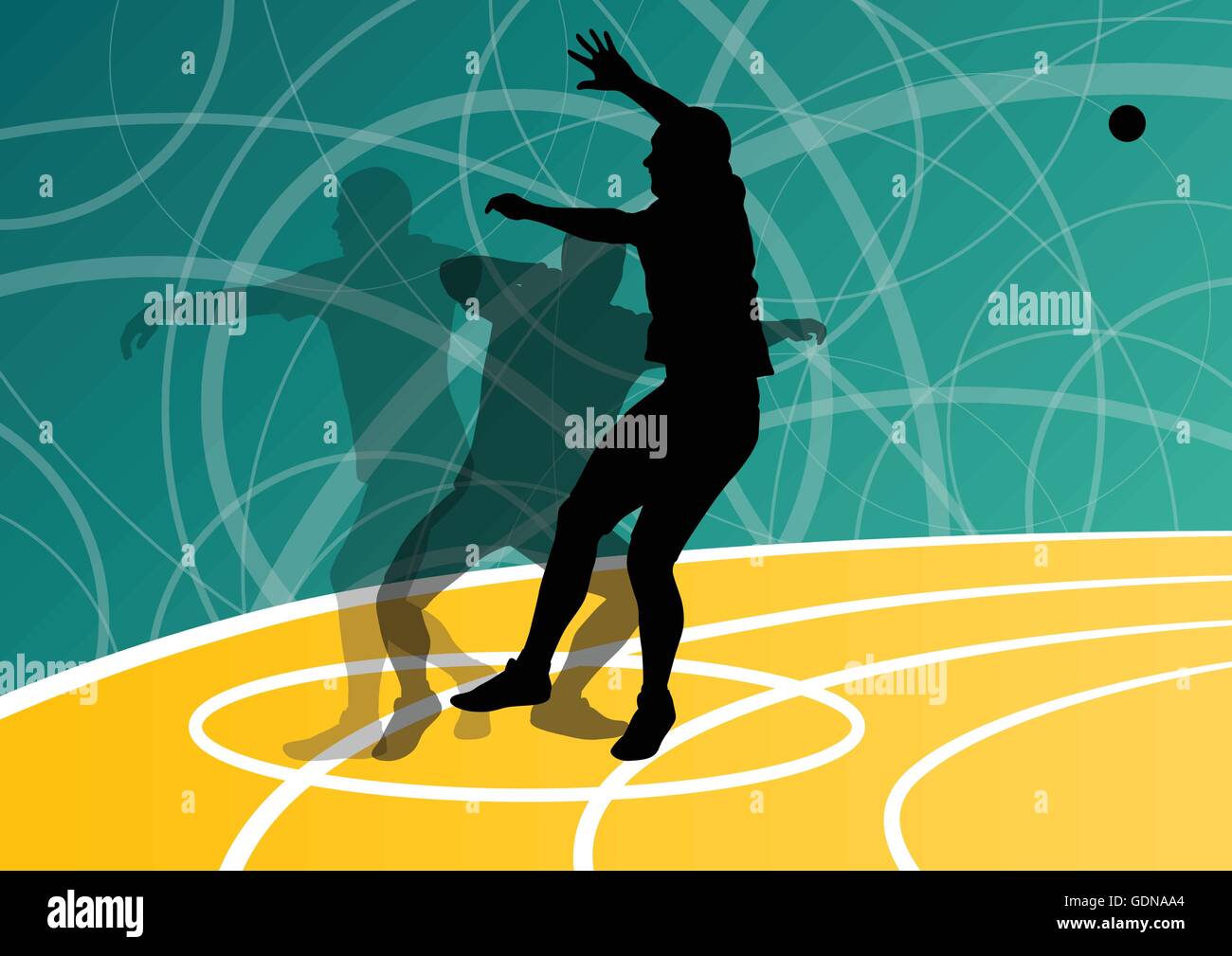 Male sport athletics. ball throwing silhouettes collection. abstract ...