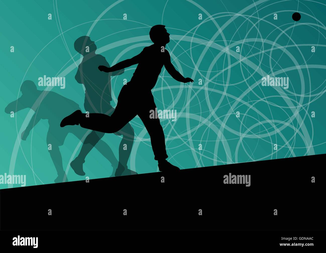 Male sport athletics. ball throwing silhouettes collection. abstract ...