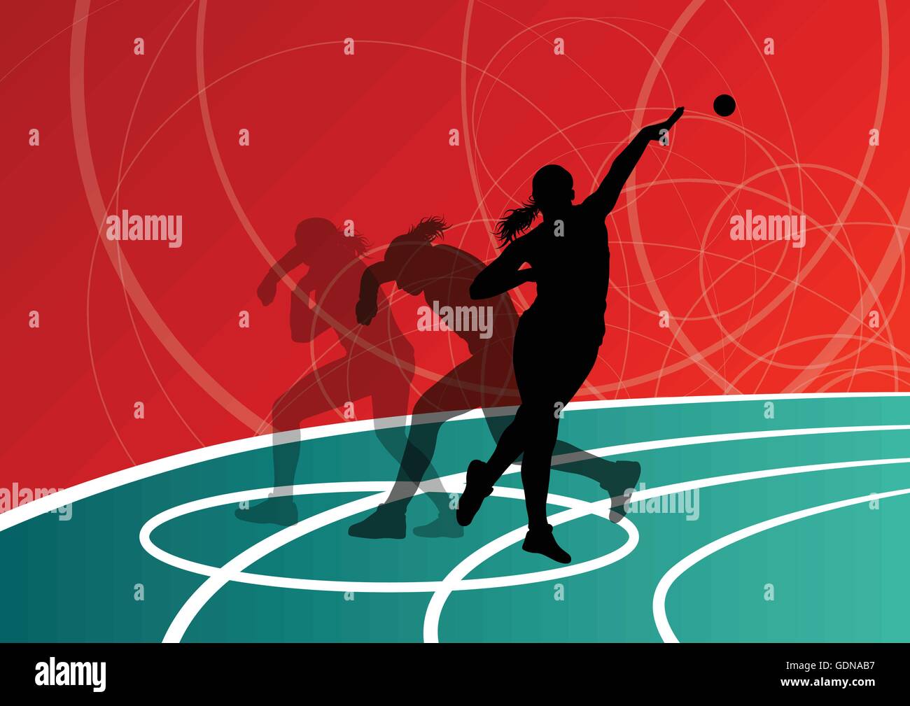 Woman shot putter Stock Vector Images - Alamy