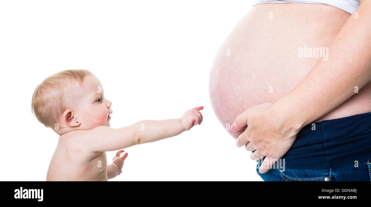 Kid hand pointing white background hi-res stock photography and images ...