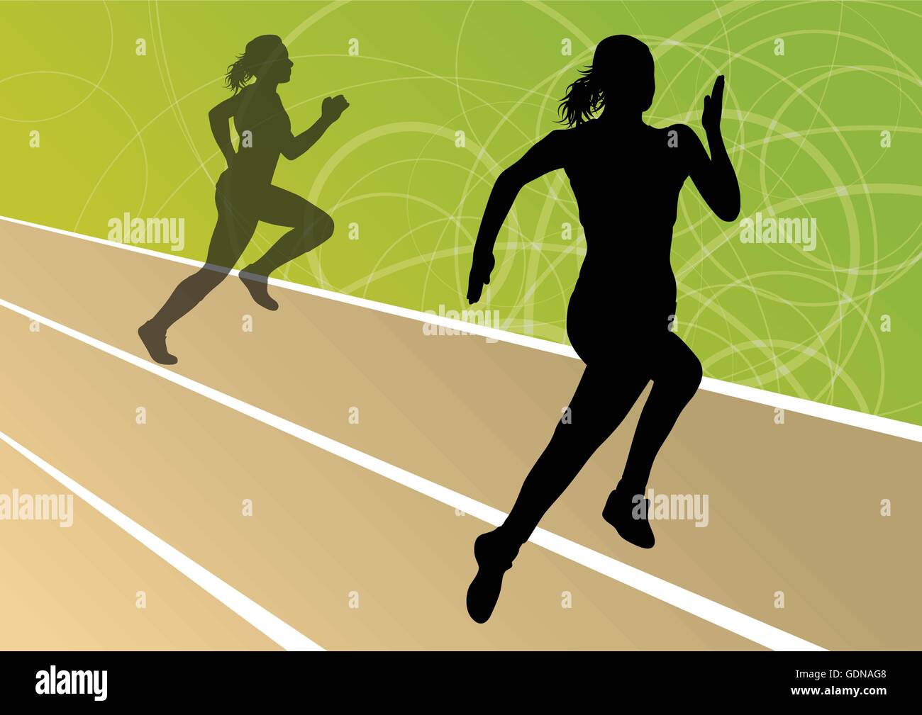 Silhouettes female sprinter vector hi-res stock photography and images ...