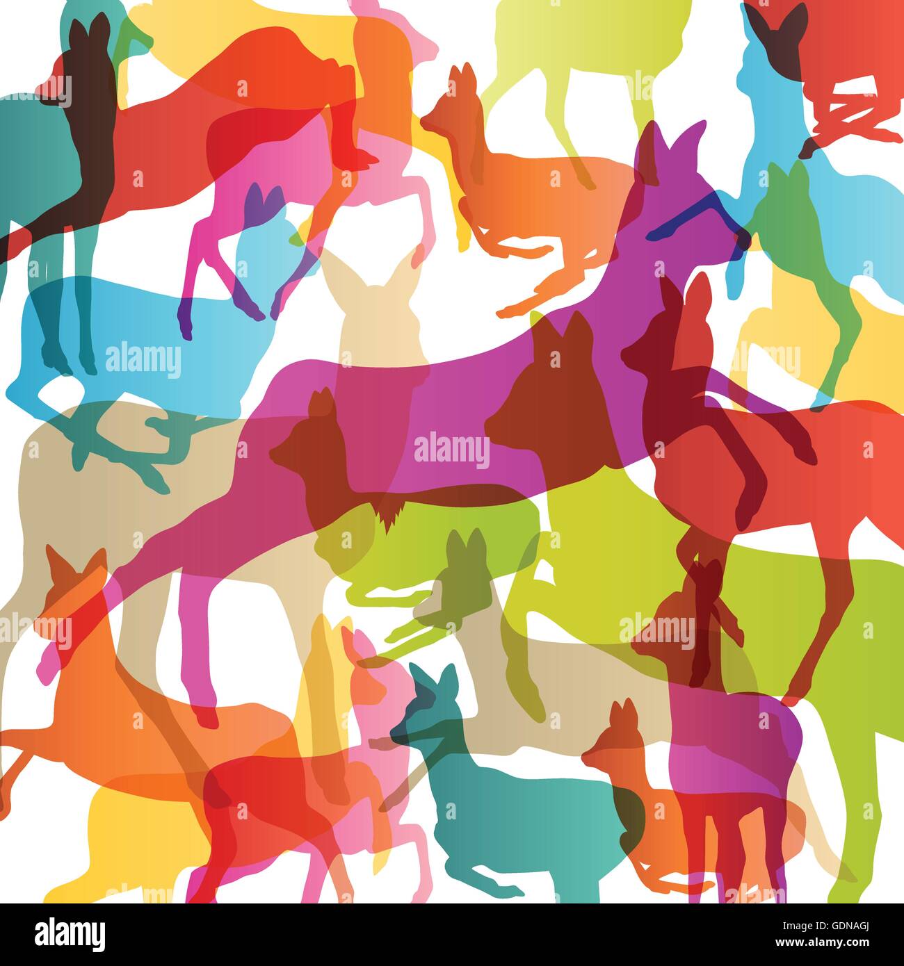 Doe venison deer silhouettes in abstract animal background illustration ...