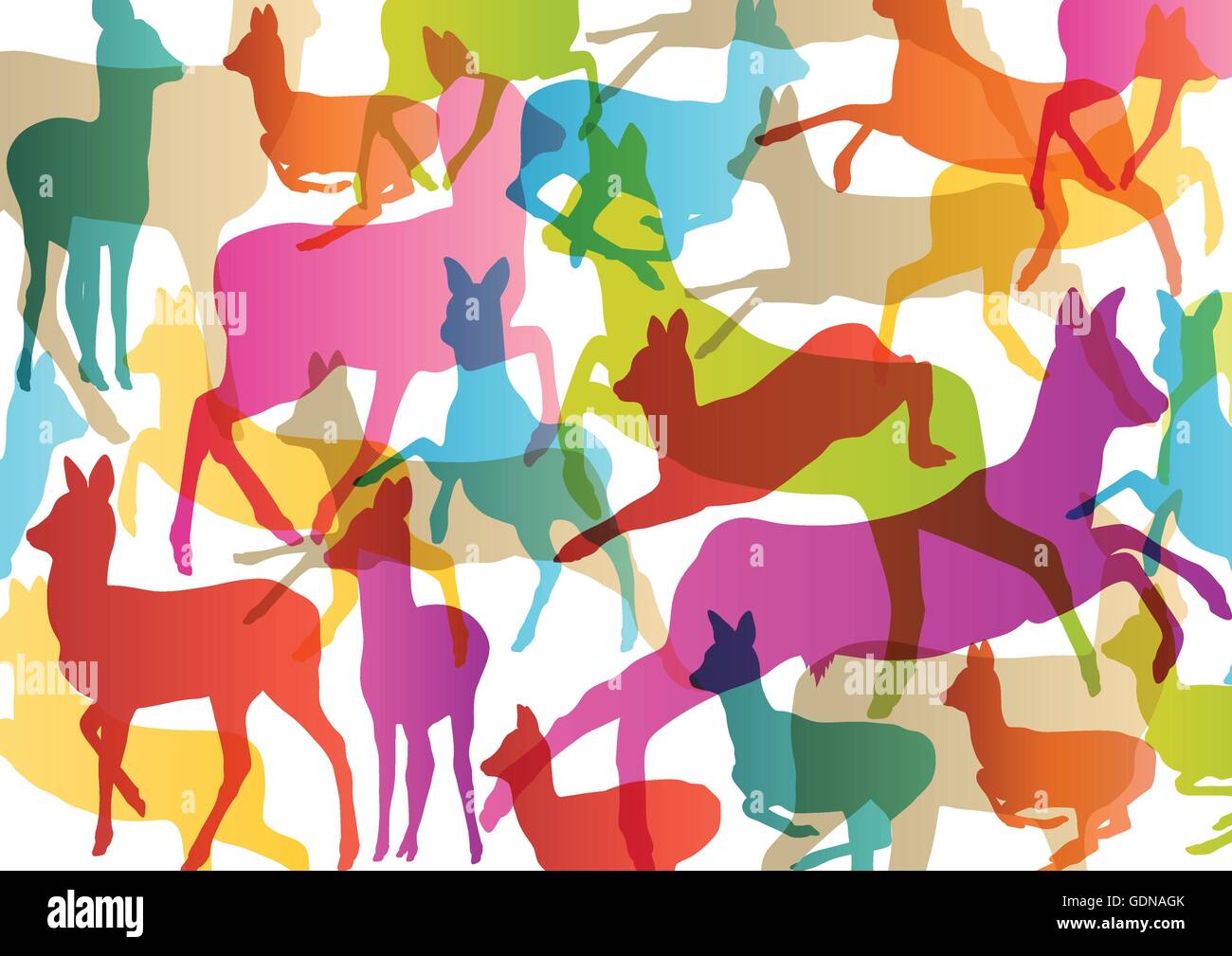 Doe venison deer silhouettes in abstract animal background illustration ...