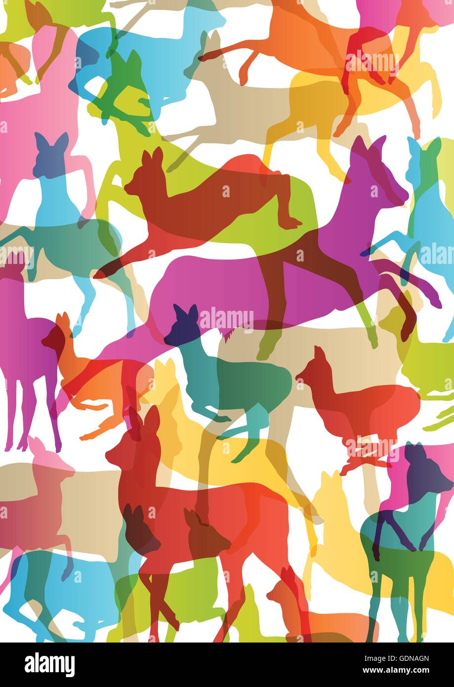 Doe venison deer silhouettes in abstract animal background illustration ...