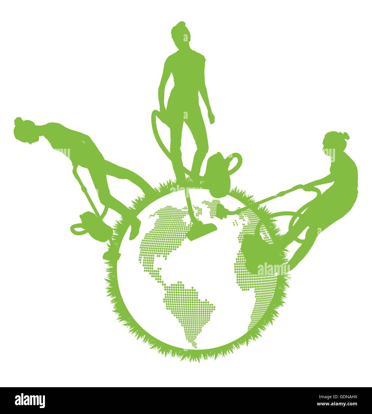 Cleaners cleaning planet vector background ecology concept vector Stock ...