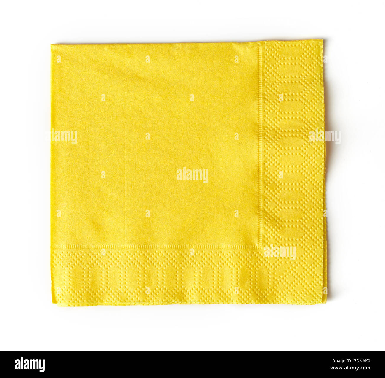 yellow paper napkin isolated on white background Stock Photo - Alamy
