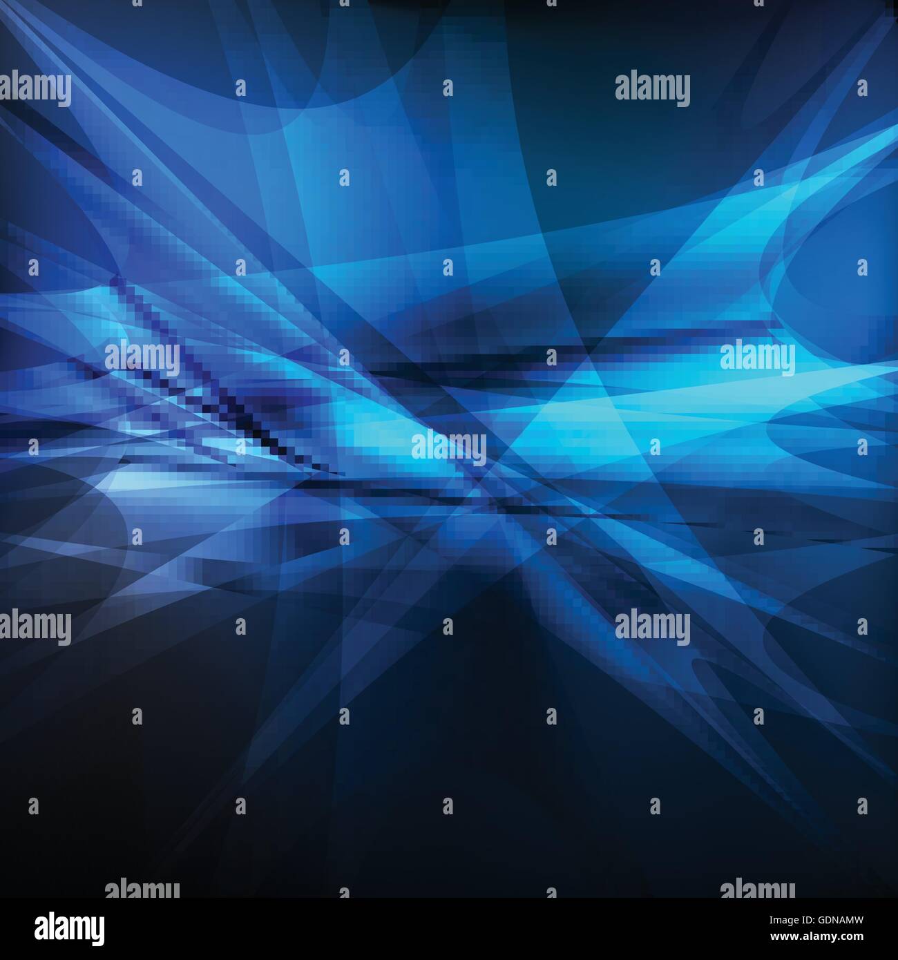 Neon abstract blue lines design on dark background vector for poster ...