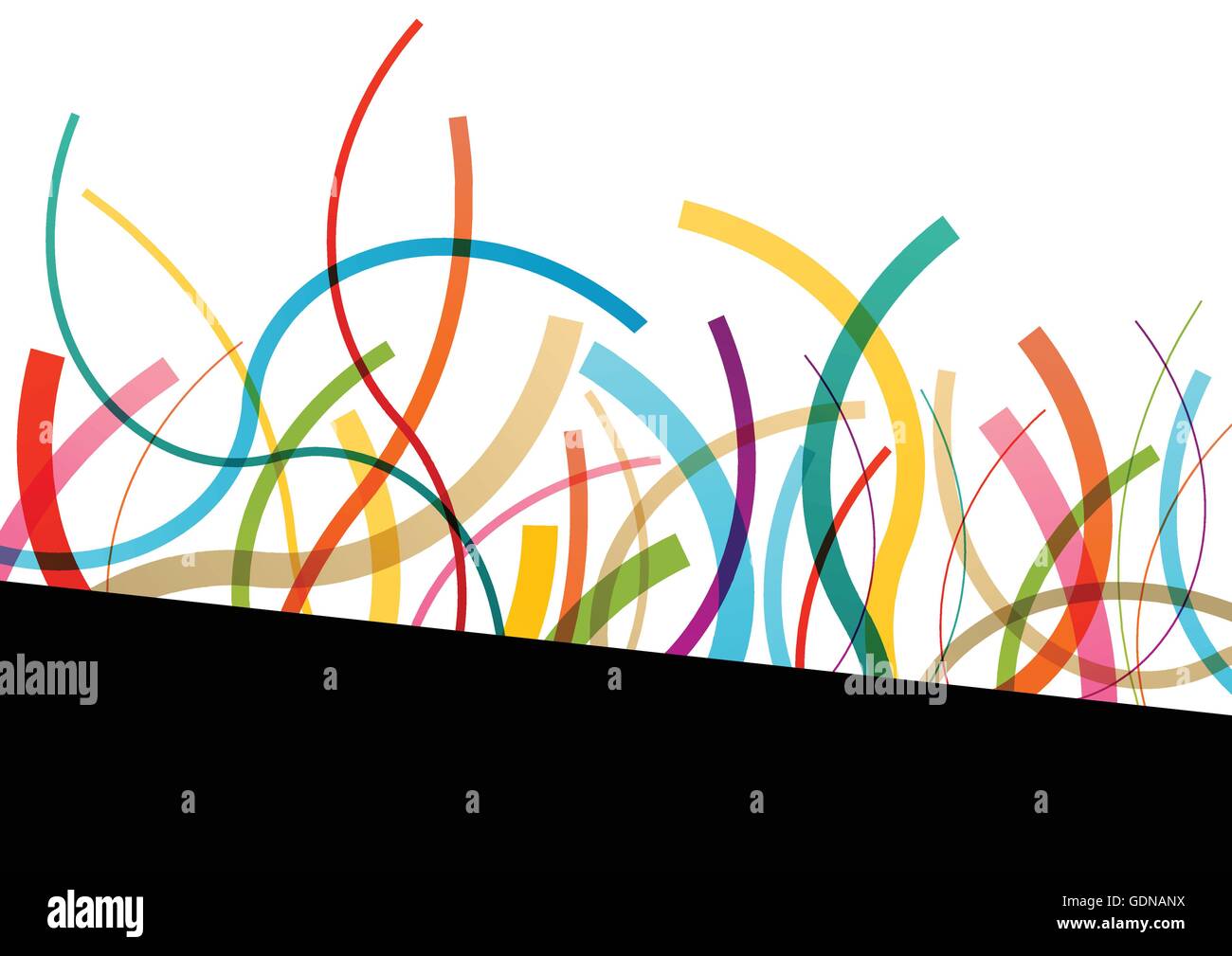 Color round ellipse lines waves colorful mosaic abstract illustration ...