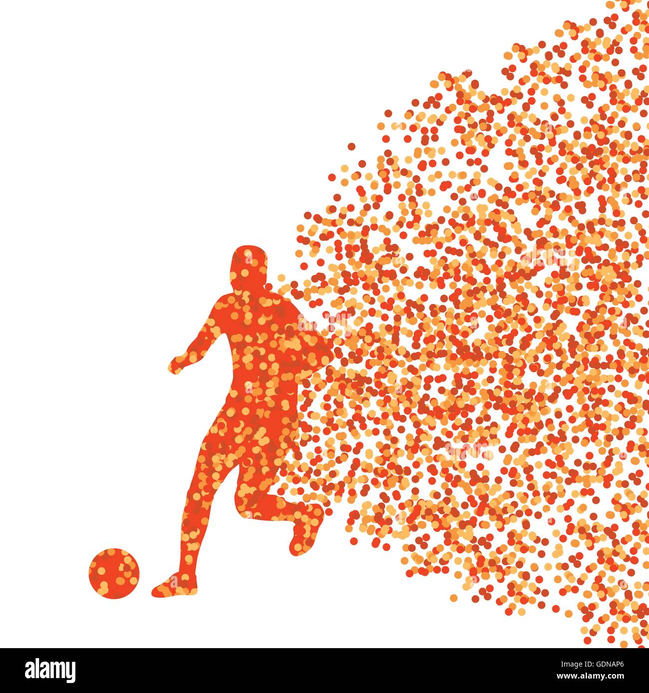 Soccer player winner vector background concept isolated made of dots ...