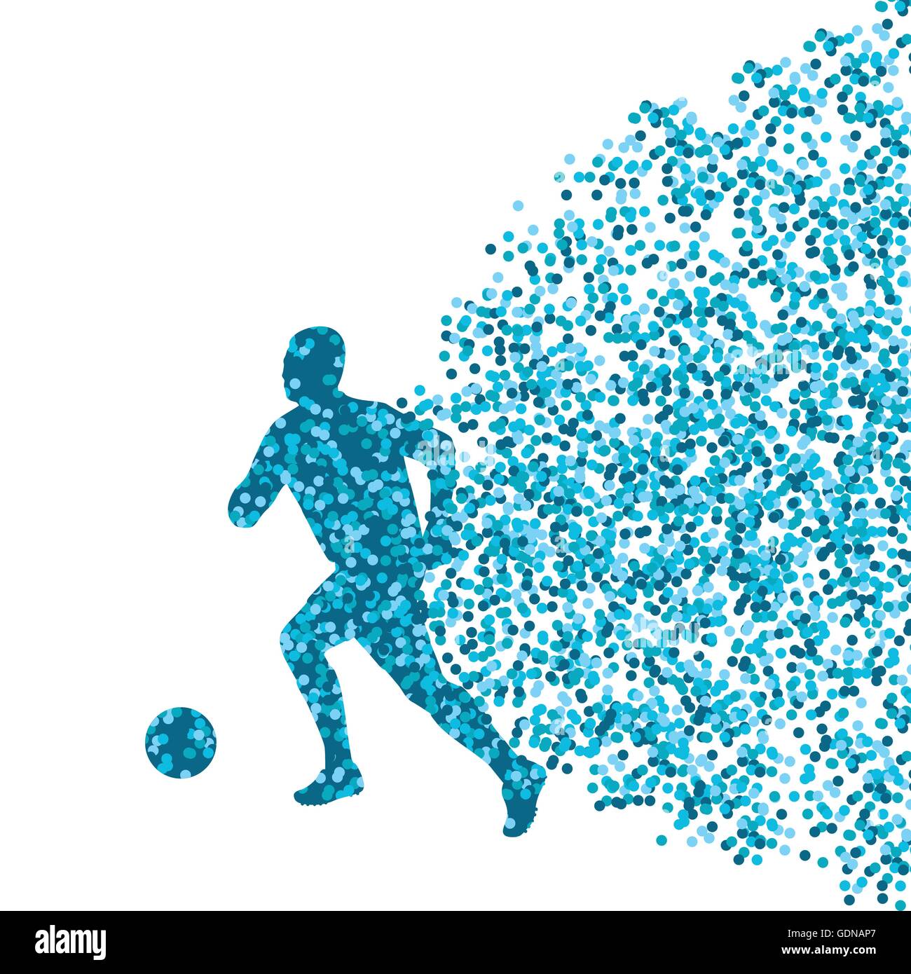 Soccer player winner vector background concept isolated made of dots ...