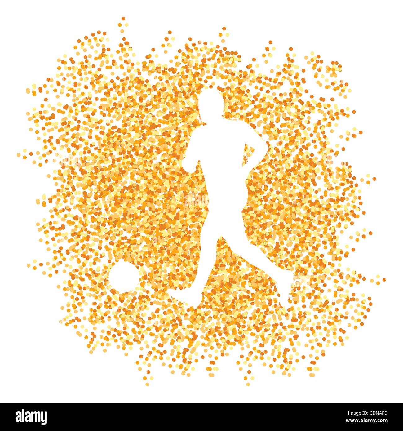 Soccer player winner vector background concept isolated made of dots ...