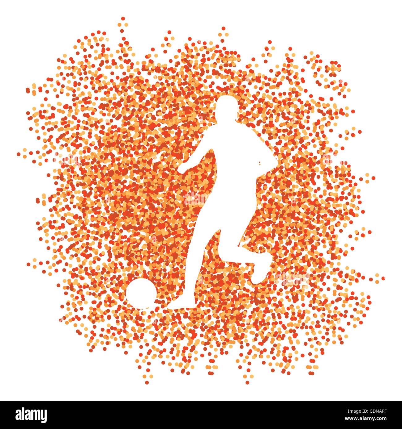 Soccer player winner vector background concept isolated made of dots ...