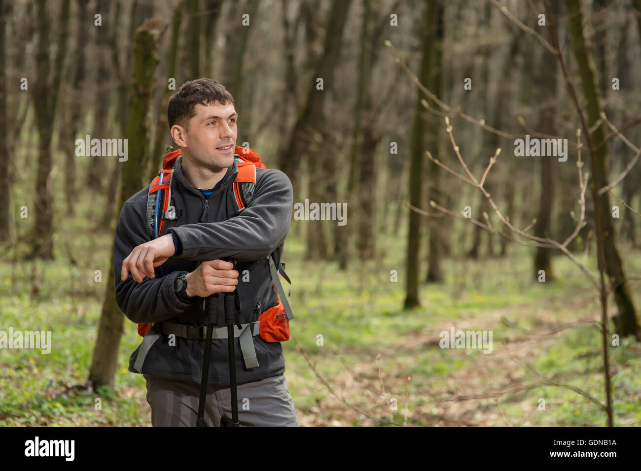 Hiker using walking sticks hi-res stock photography and images - Alamy