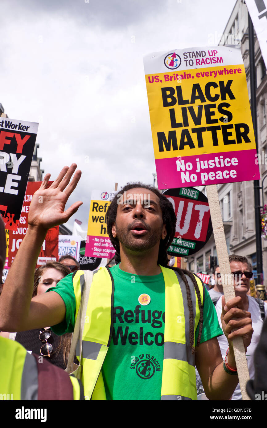 protest Rally and march through Central London against racism and Tory ...
