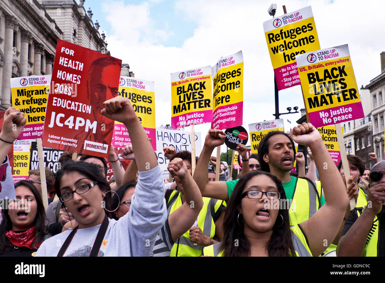 protest Rally and march through Central London against racism and Tory ...