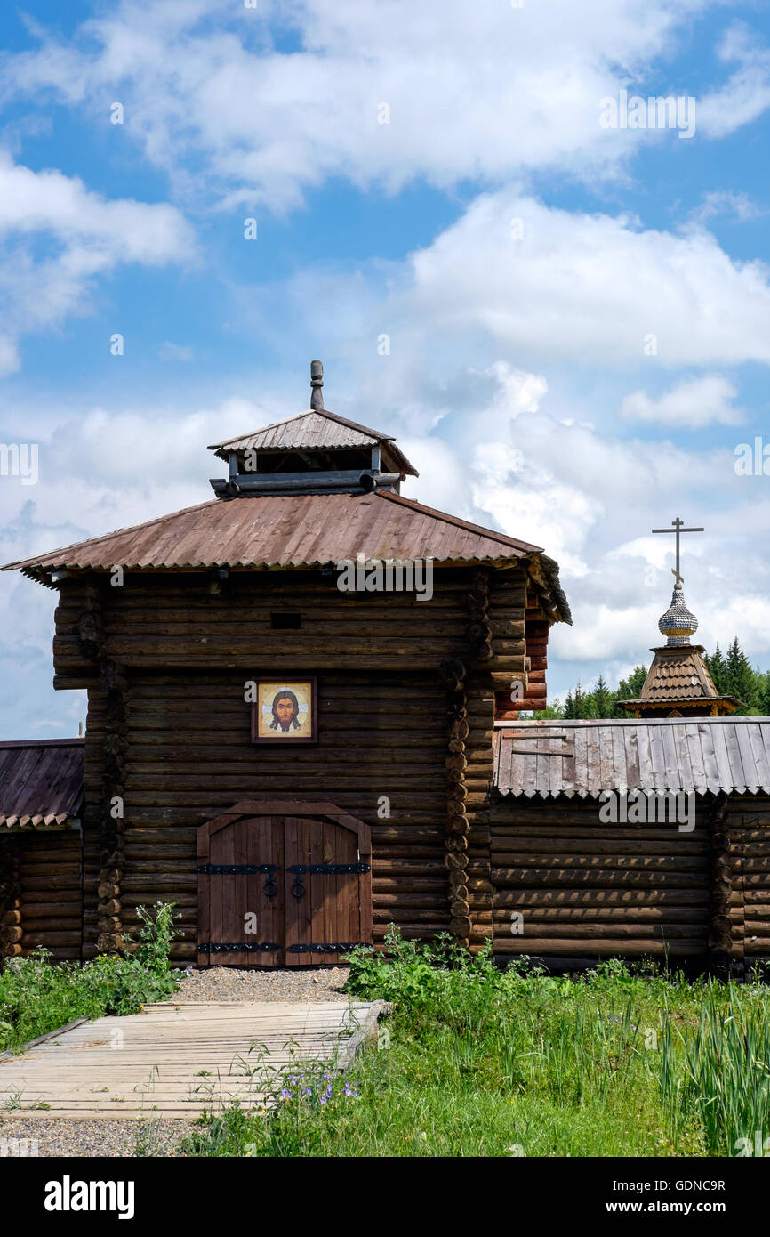 Semiluzhenski kazak ostrog - Russian small wooden fort Stock Photo - Alamy