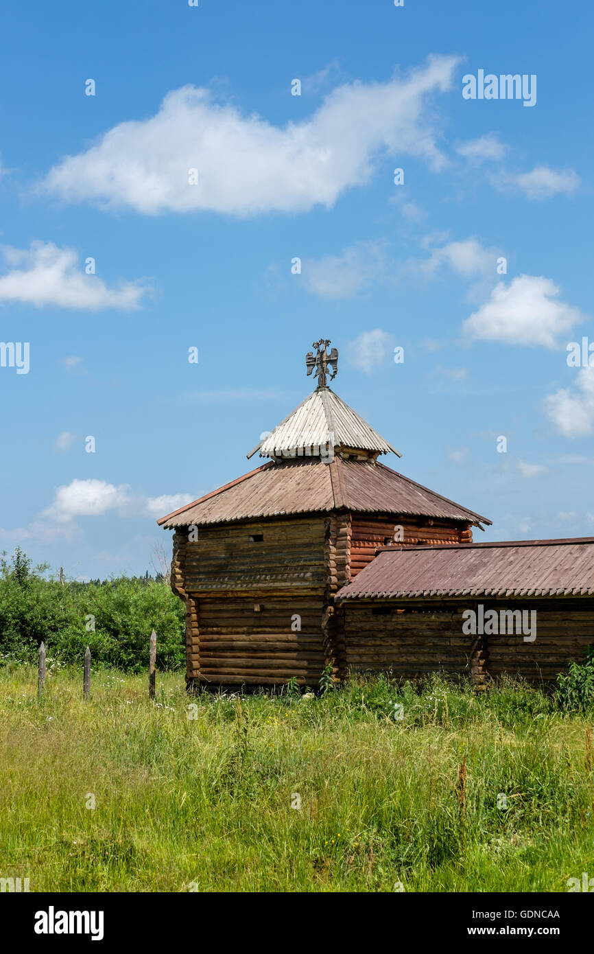 Semiluzhenski kazak ostrog - Russian small wooden fort Stock Photo - Alamy